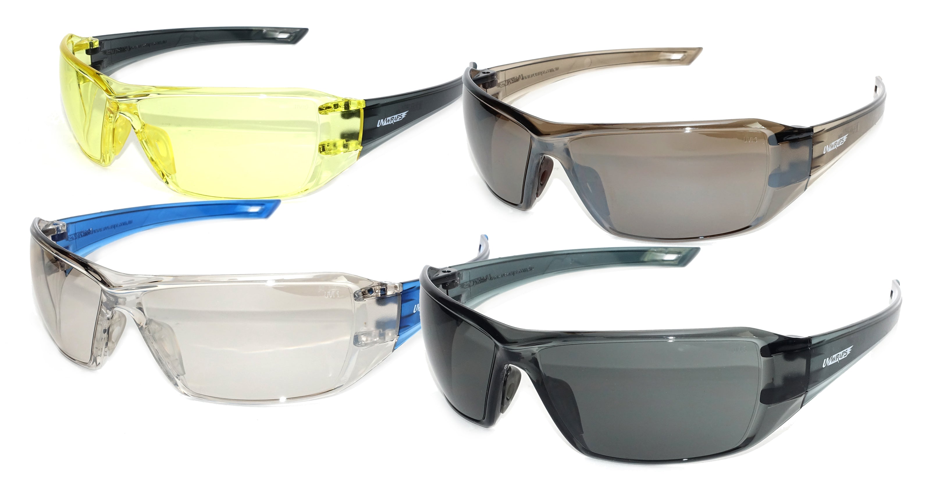 UV 400 PC lens PO689 Smoke Lens Crystal Blue Arm – UV Wraps